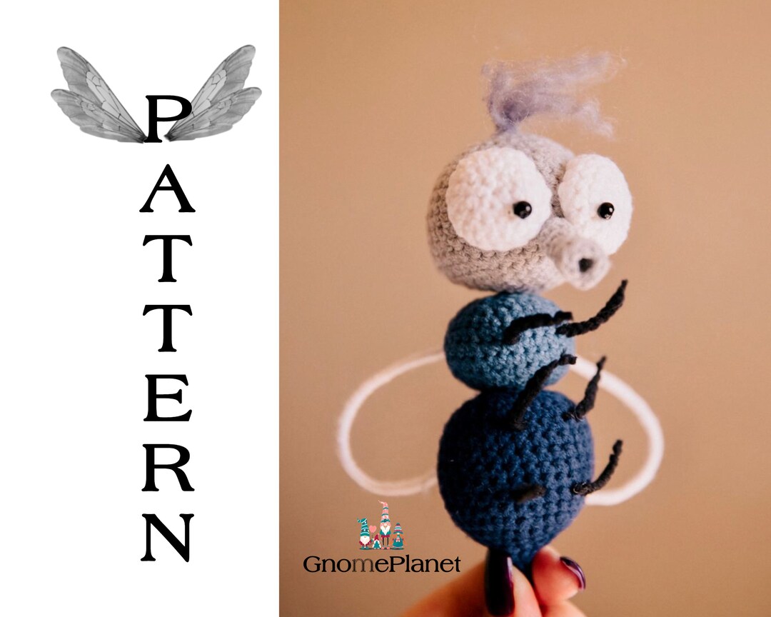 Crochet Fly Pattern, Amigurumi Insect Ornament, Crochet Keychain - Etsy