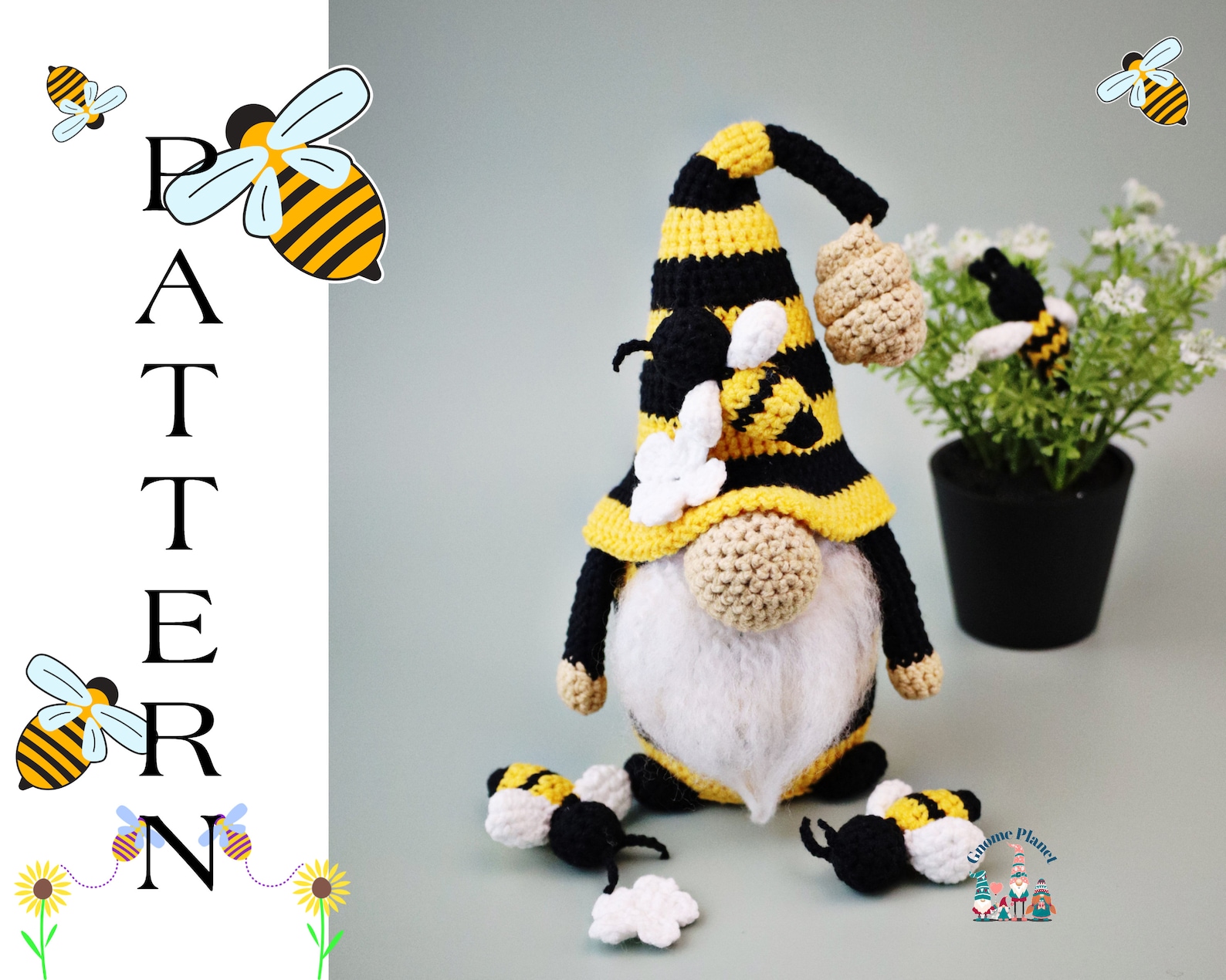 Crochet Garden Gnome Pattern Set 4 in 1, Amigurumi Garden Gnomes - Etsy