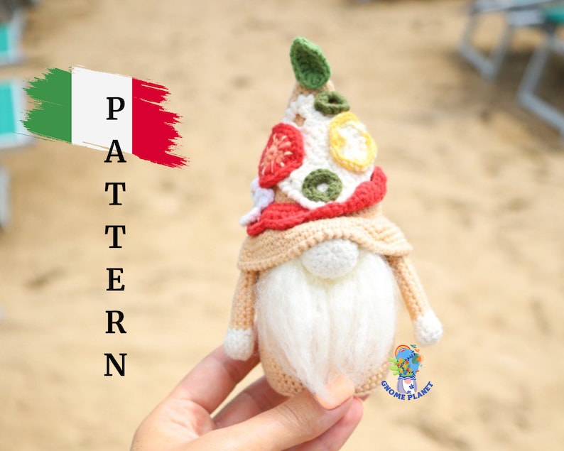 Crochet Pizza Gnome Pattern, Amigurumi Italian Gnome Tutorial - Etsy
