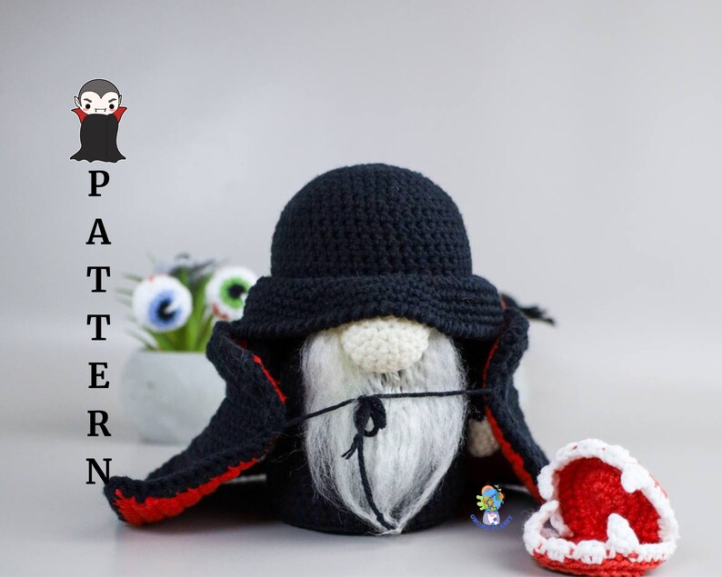 Crochet Vampire Gnome Pattern, Amigurumi Halloween Tutorial (PDF ...
