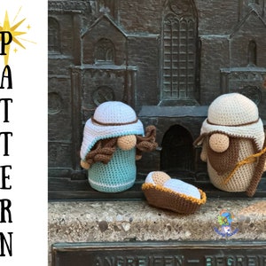 Crochet Nativity Set Gnome Patterns, Amigurumi Christmas Gnomes - Etsy