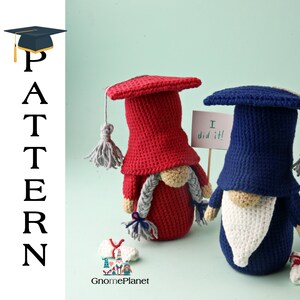 Crochet Gnome, Graduation Gnome Pattern, Amigurumi Graduate Gnome ...