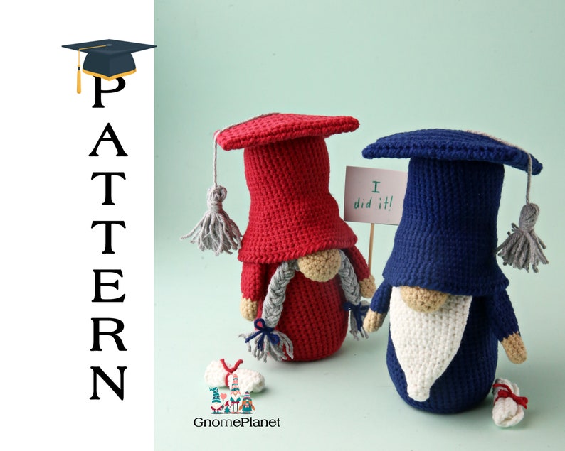 Crochet Gnome Graduation Gnome Pattern Amigurumi Graduate - Etsy