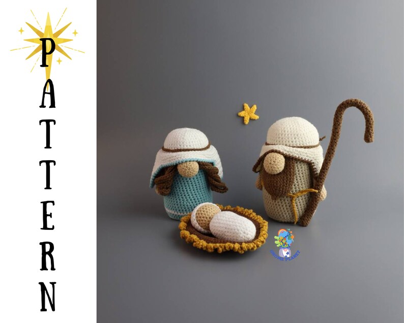 Crochet Nativity Set Gnome Patterns, Amigurumi Christmas Gnomes - Etsy