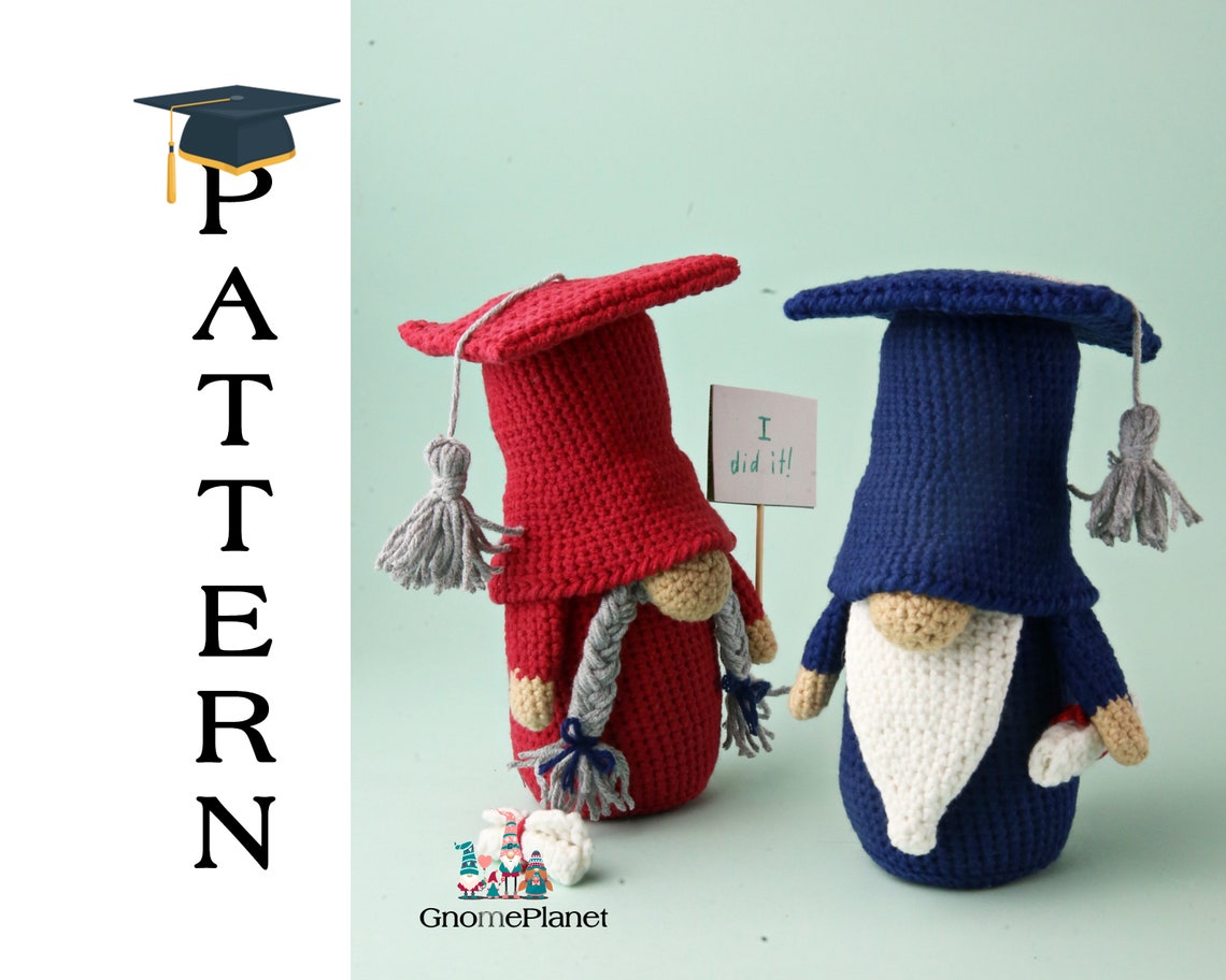 Crochet Gnome Graduation Gnome Pattern Amigurumi Graduate - Etsy