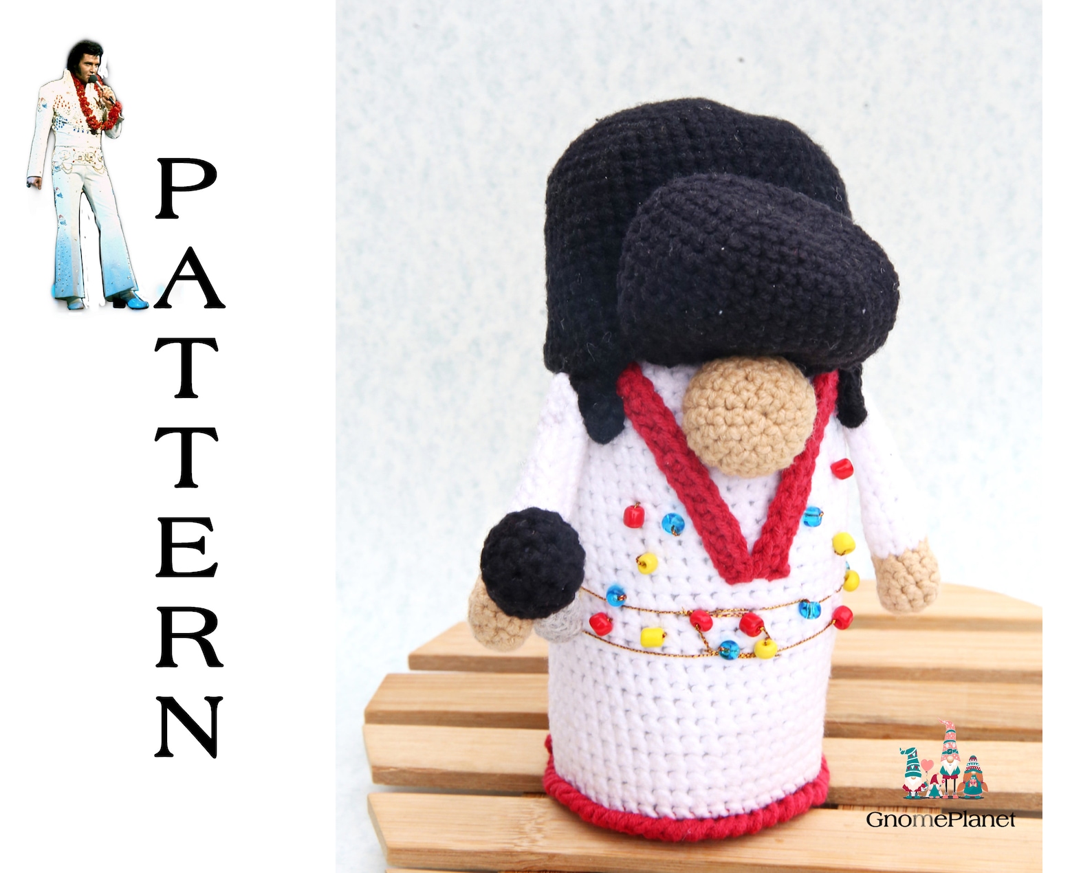 Crochet Elvis Presley Gnome Pattern, Amigurumi Musician Gnome - Etsy