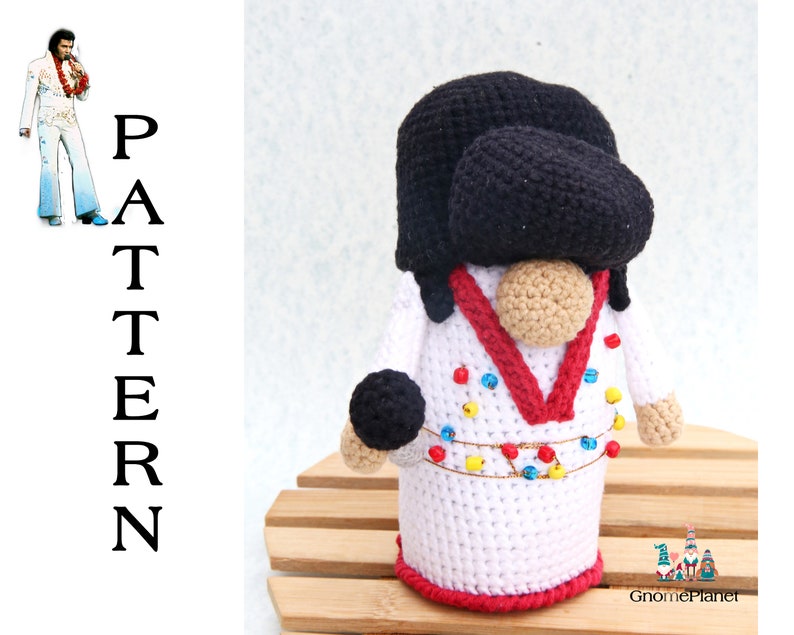 Crochet Elvis Presley Gnome Amigurumi Elvis Pattern Musician | Etsy