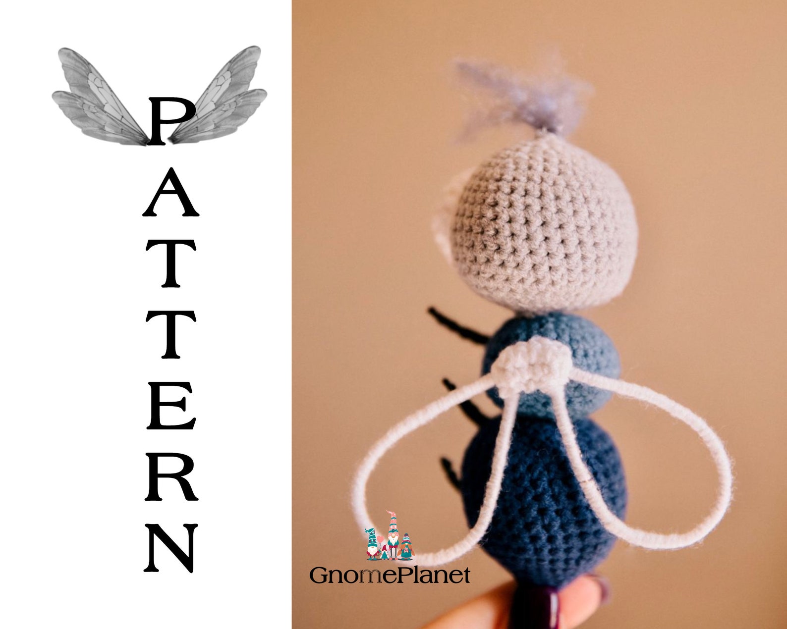 Crochet Fly Pattern, Amigurumi Insect Ornament, Crochet Keychain - Etsy