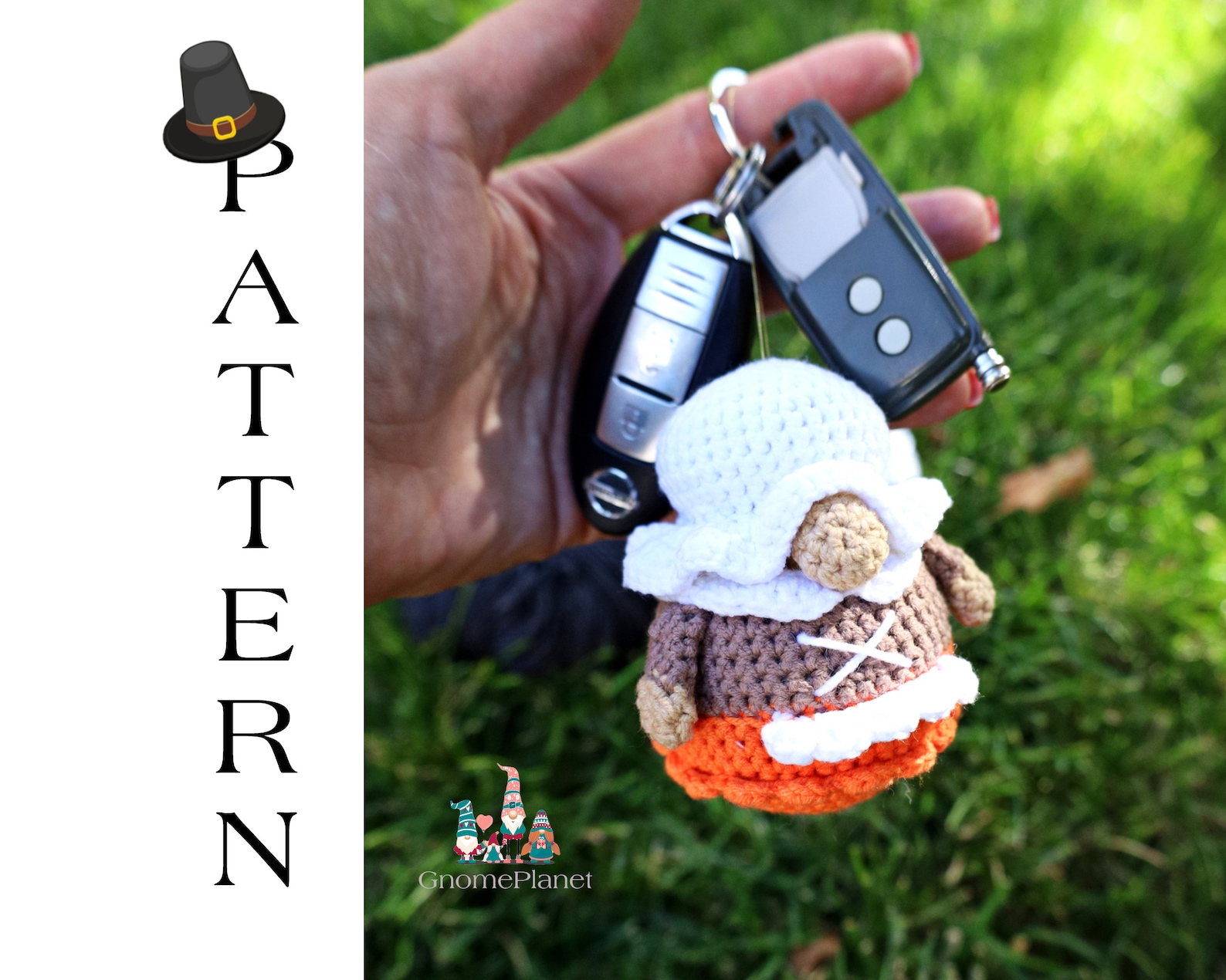 Crochet Thanksgiving Keychain Gnome Patterns 4 in 1 Set - Etsy