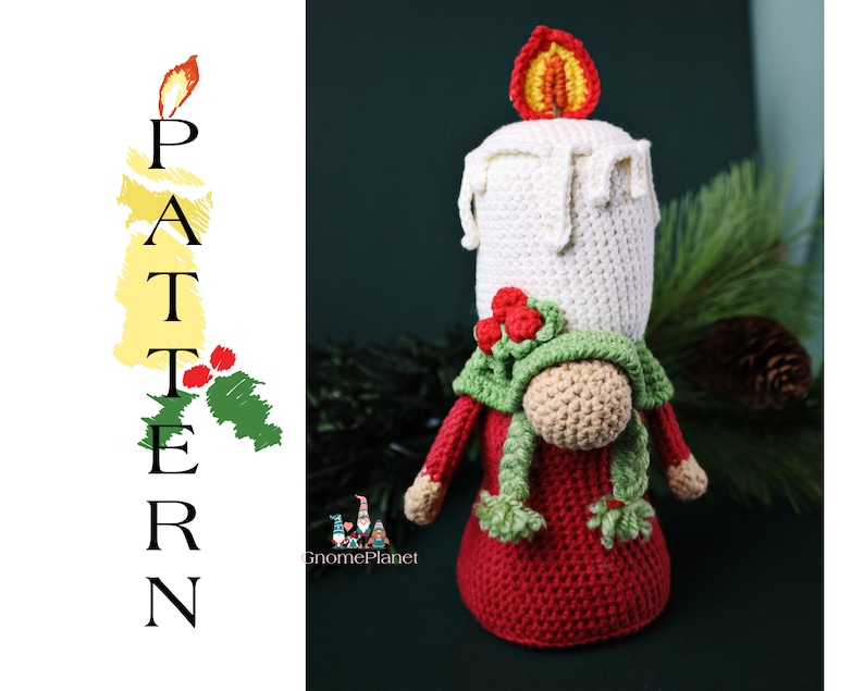 Crochet Christmas Candle Gnome Pattern Amigurumi Christmas - Etsy