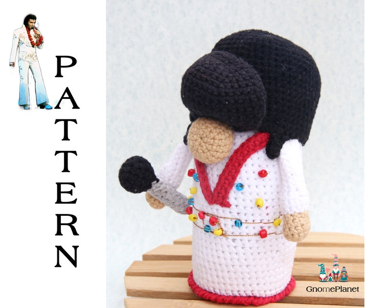 Crochet Elvis Presley Gnome Amigurumi Elvis Pattern Musician | Etsy