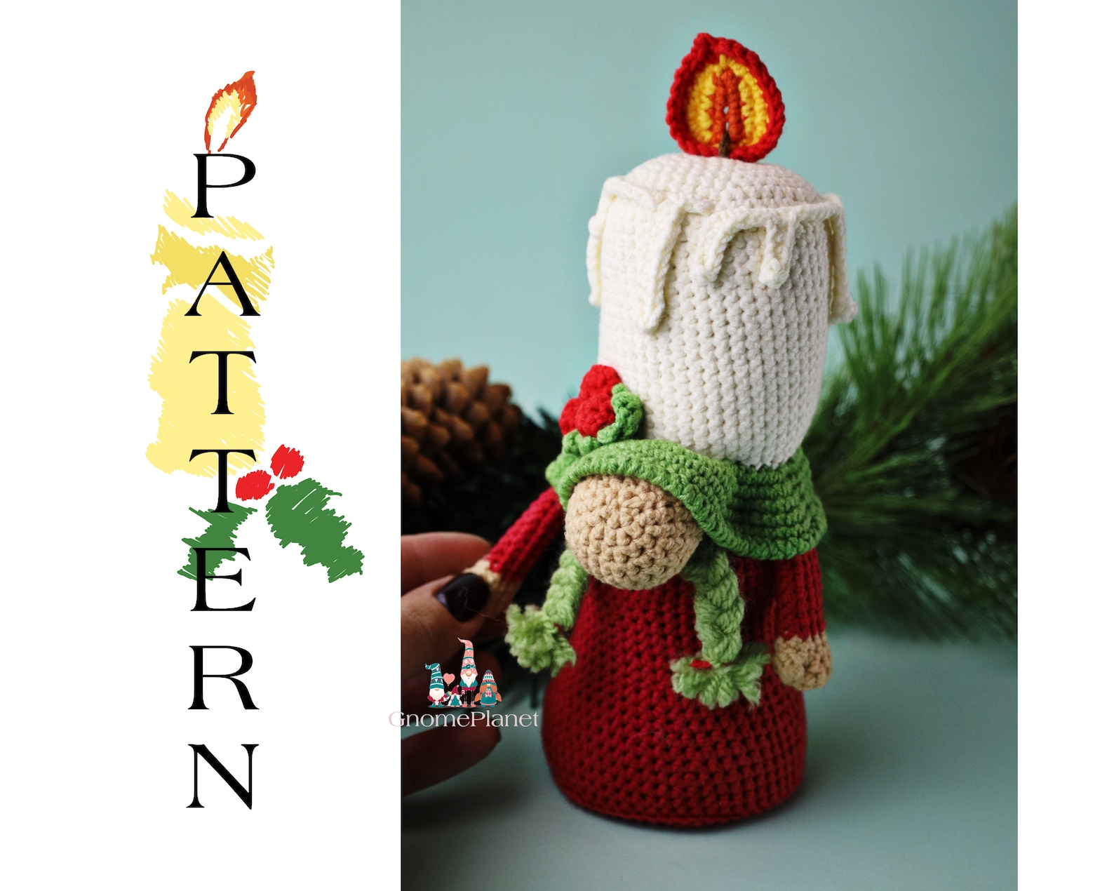 Crochet Christmas Candle Gnome Pattern Amigurumi Christmas - Etsy