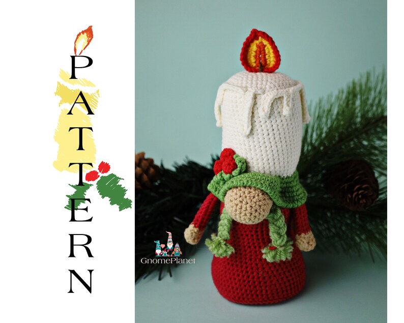 Crochet Christmas Candle Gnome Pattern Amigurumi Christmas - Etsy
