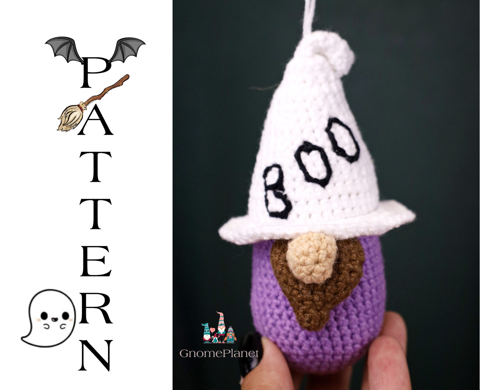 Crochet Halloween Keychain Gnome Pattern 3 in 1 Amigurumi - Etsy