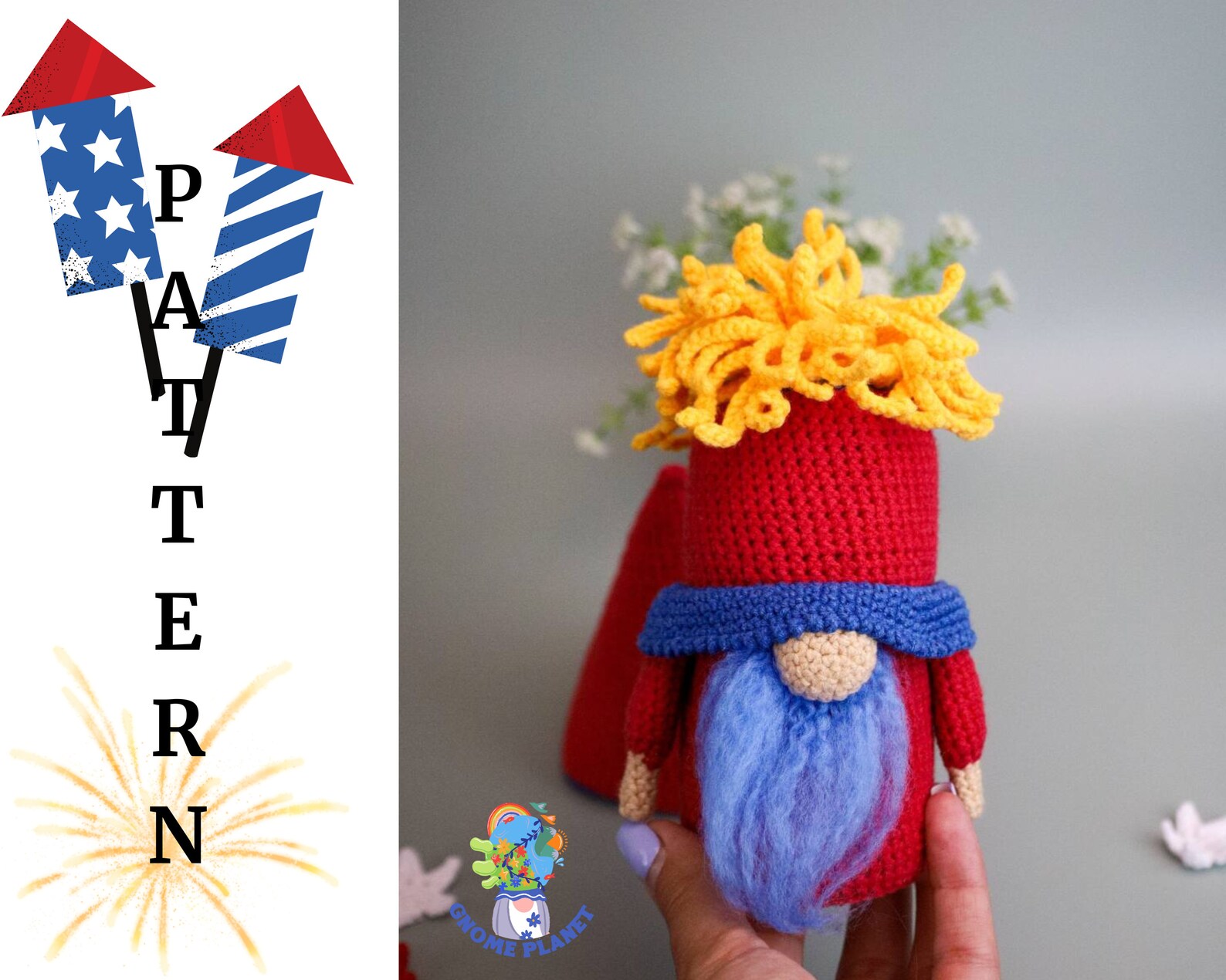 Crochet Firework Gnome Pattern, Amigurumi Fireworks Pattern - Etsy