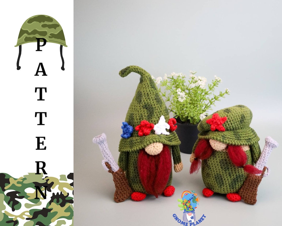 Crochet Military Gnome Couple 2 in 1, Amigurumi Soldier Gnomes - Etsy