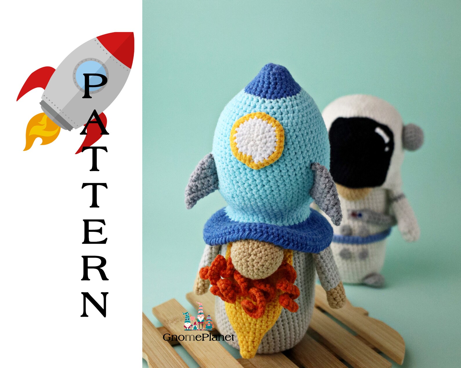 Crochet Rocket Gnome Pattern Amigurumi Rocket Ship Gnome - Etsy