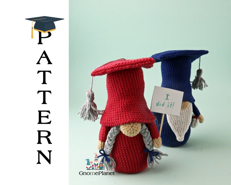 Crochet Gnome Graduation Gnome Pattern Amigurumi Graduate - Etsy