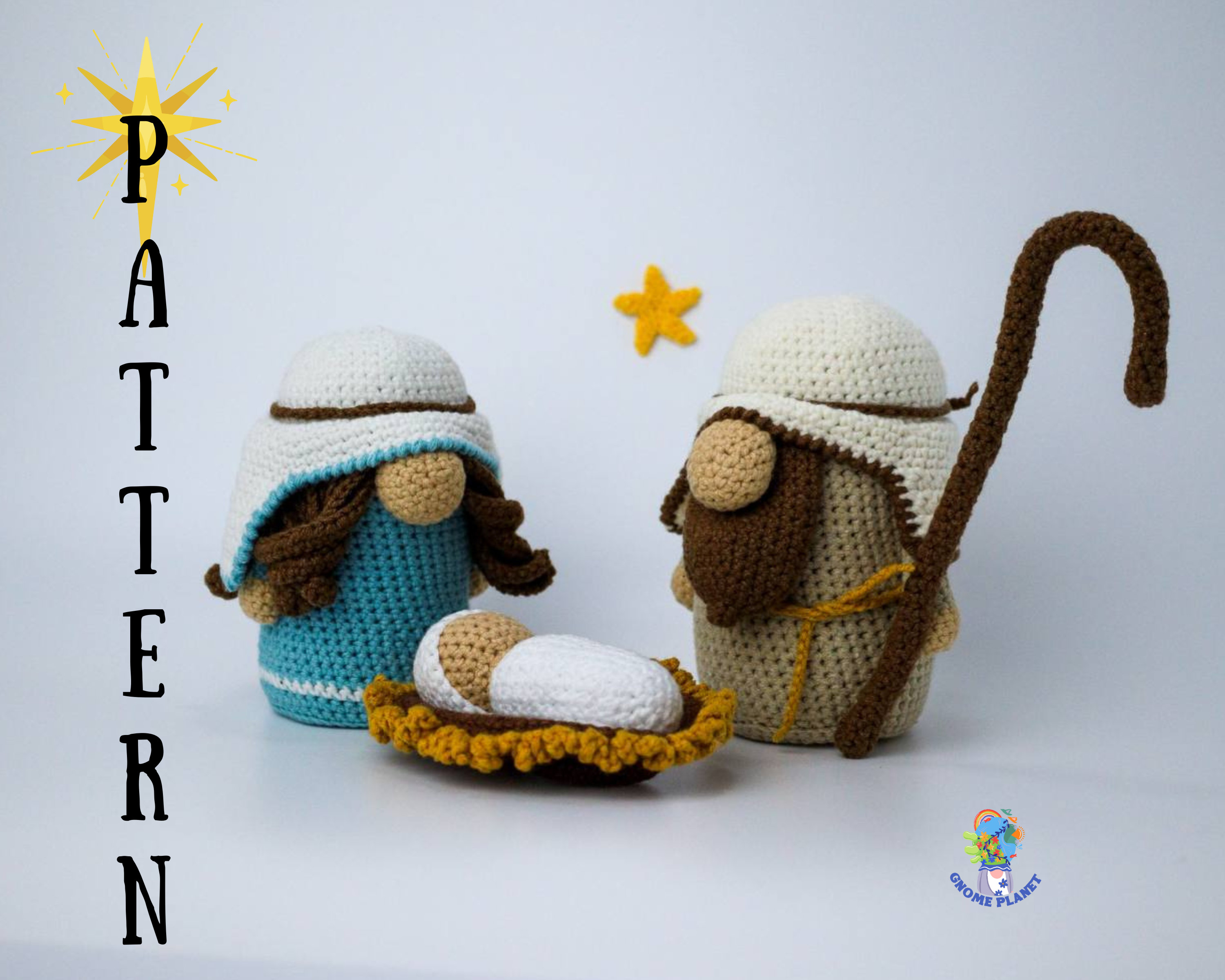 Crochet Nativity Set Gnome Patterns, Amigurumi Christmas Gnomes - Etsy