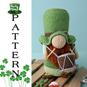 Crochet Drummer Gnome Pattern, St. Patrick's Day Leprechaun Gnome ...