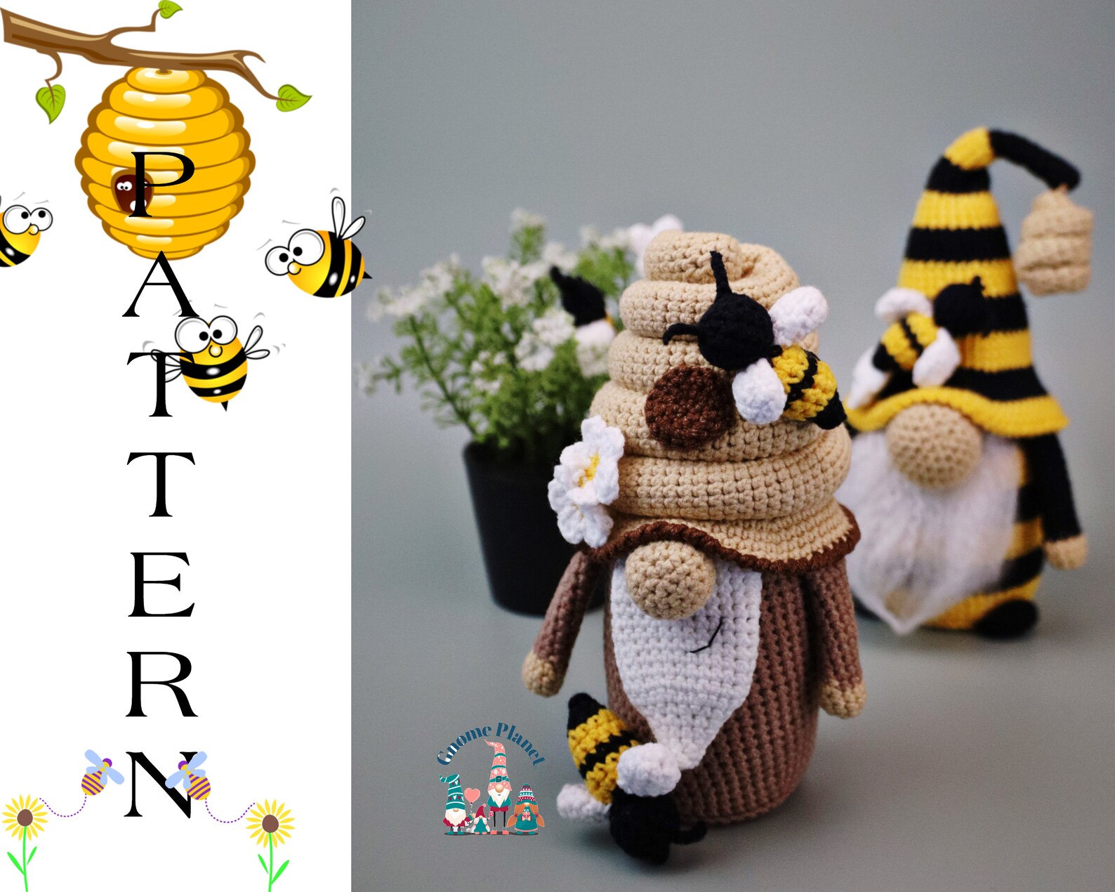 Crochet Garden Gnome Pattern Set 4 in 1, Amigurumi Garden Gnomes - Etsy