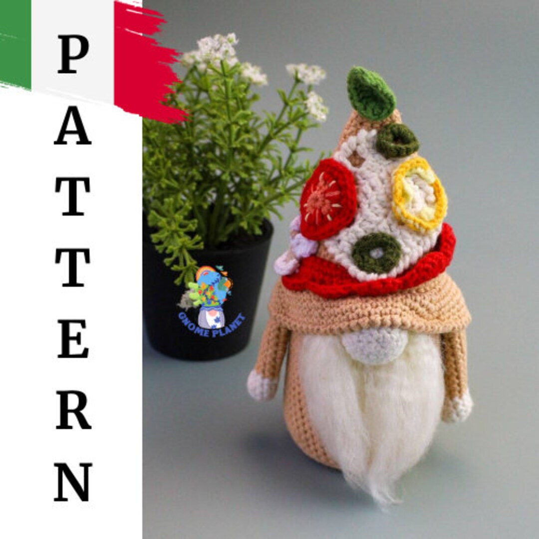 Crochet Pizza Gnome Pattern, Amigurumi Italian Gnome Tutorial - Etsy