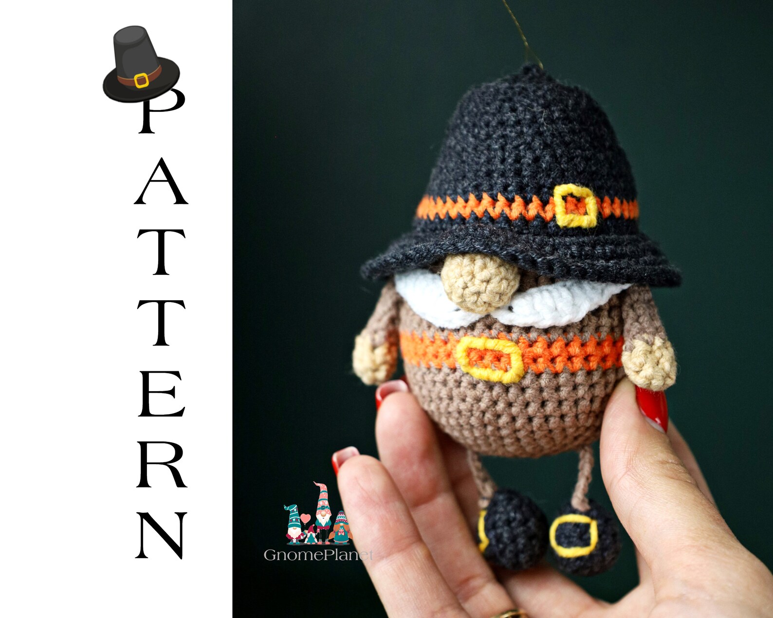 Crochet Thanksgiving Keychain Gnome Patterns 4 in 1 Set - Etsy