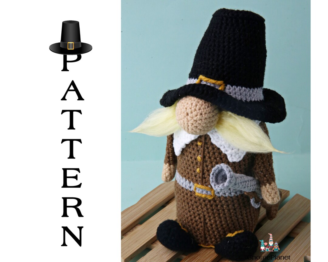 Crochet Pilgrim Gnome Pattern, Amigurumi Thanksgiving Gnome Tutorial - Etsy