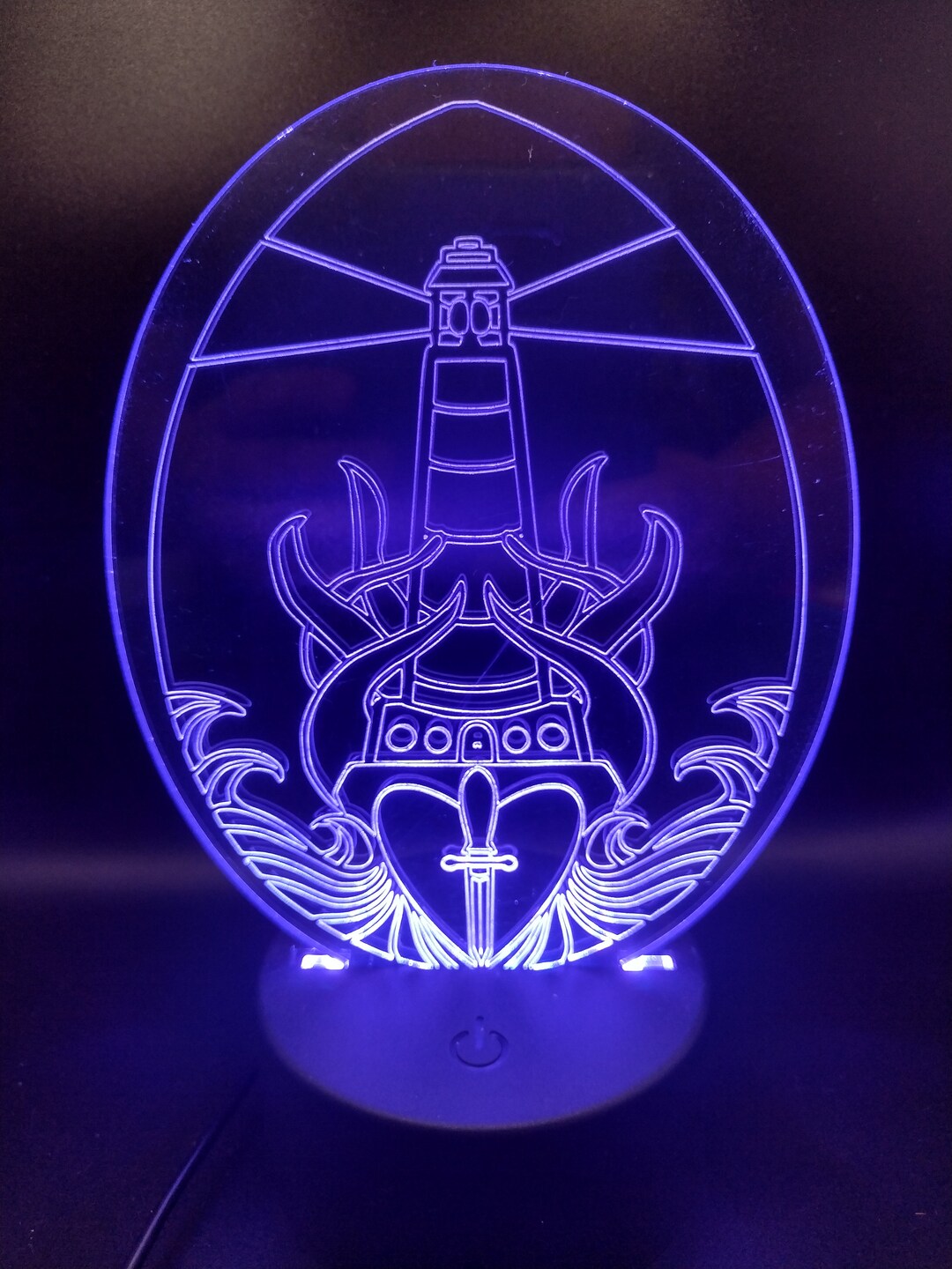 Lighthouse and Kraken Acrylic Sign With LED Light - Etsy