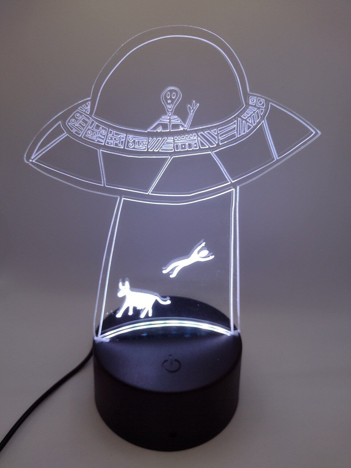 UFO Acrylic Sign With LED Light Base | Etsy