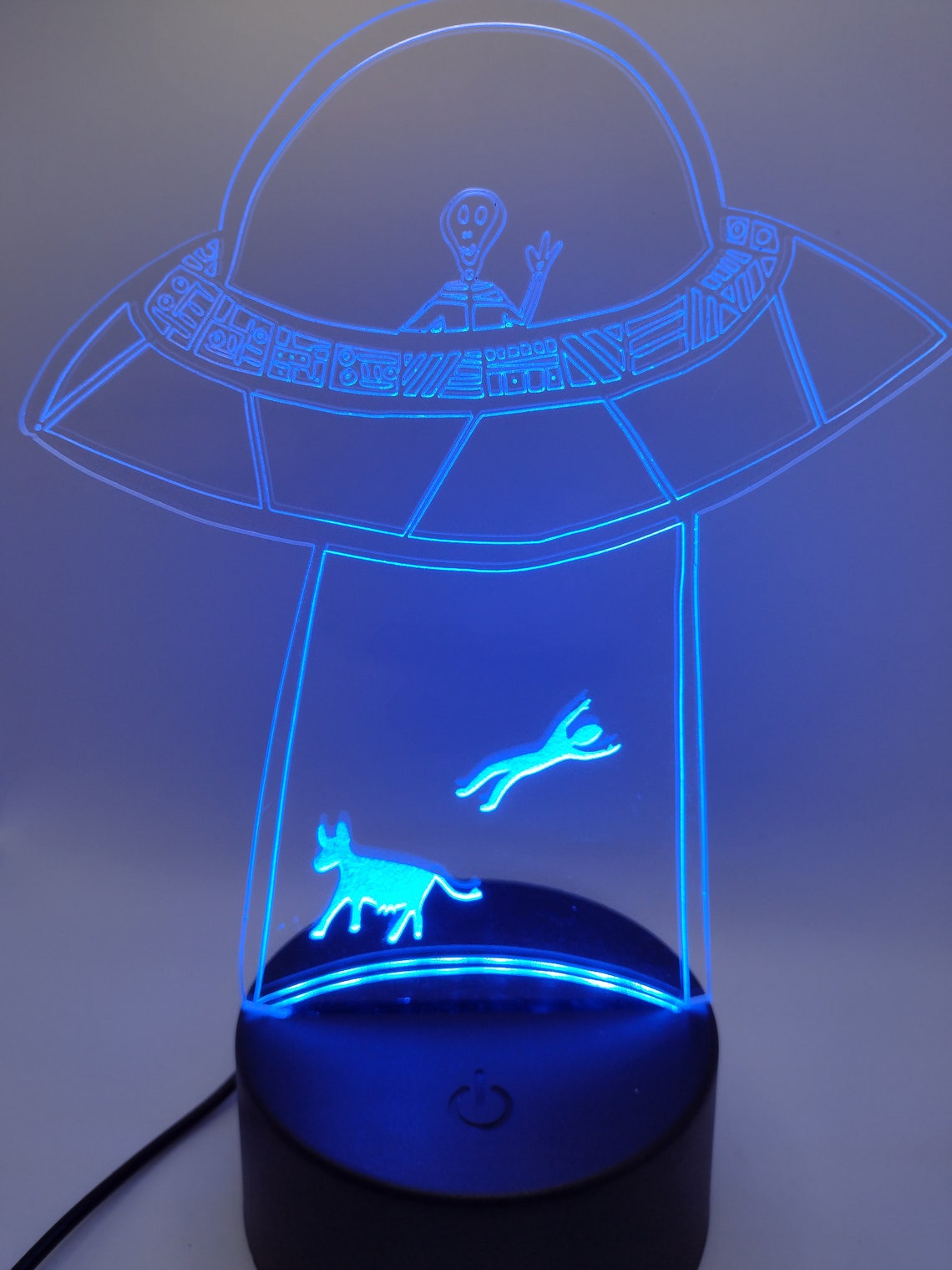 UFO Acrylic Sign With LED Light Base | Etsy