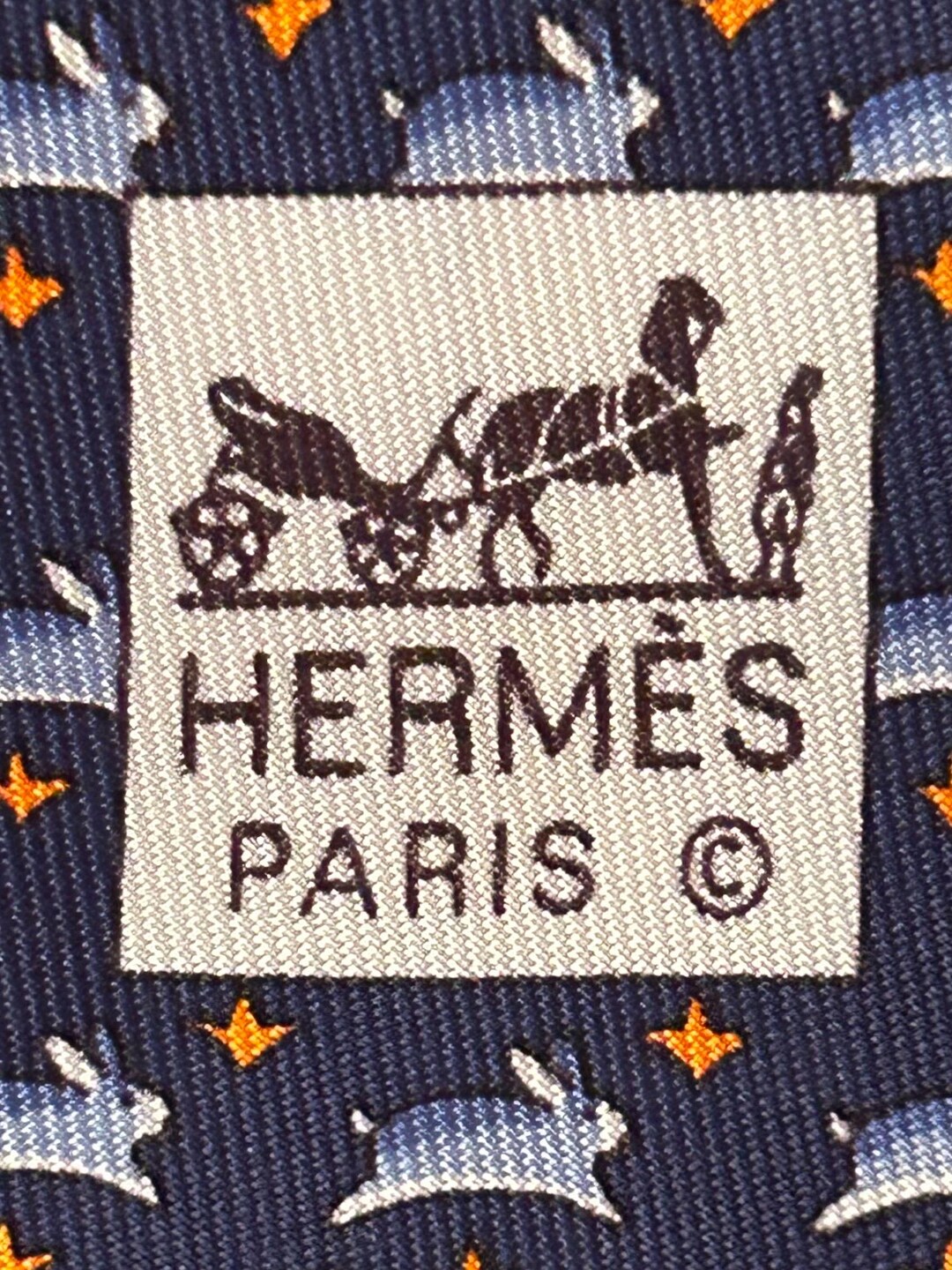 HERMES TIE 5341 TA Navy Blue Rabbit New Wit Tags - Etsy