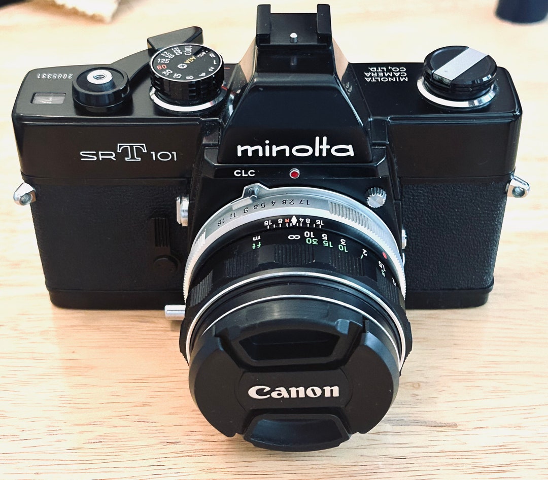 Minolta SRT 101 W/ Rokkor 55mm F1.7 Lens Black Paint 98% - Etsy