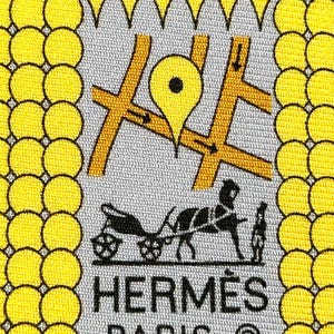 HERMES 645755 SA Yellow “google Map” 100% Silk Tie New in Box Without ...