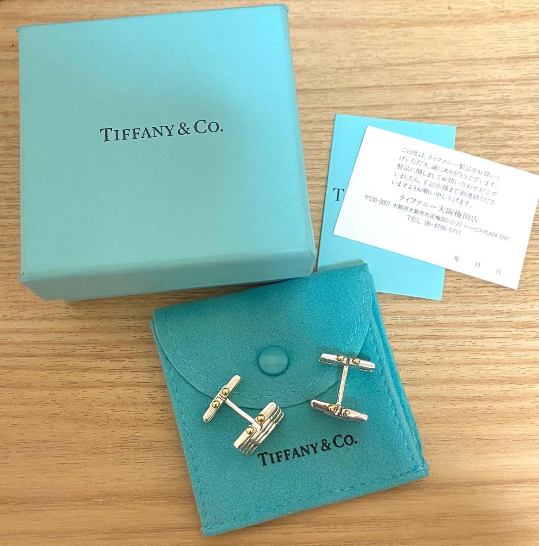 Unique Tiffany & Co. 925 Silver 750 18K Gold Cufflinks Condition New - Etsy