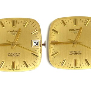 LONGINES Cal 6651 Square Case Gold 33.8×32.1mm Automatic Analog Watch ...