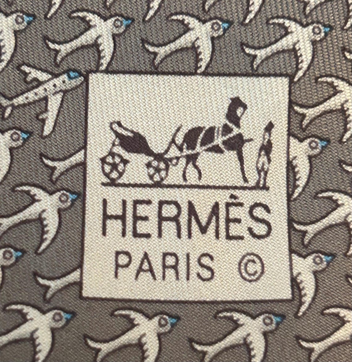 Hermes 5598 MA Grey Airplane Pattern 100% Silk Tie New With Tags - Etsy
