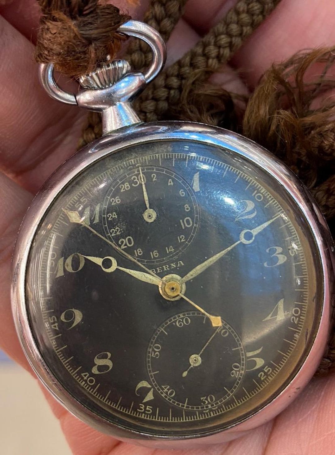 Seikosha WWII Japanese Air Force Chrono Stop Watch Konica Machine Gun ...