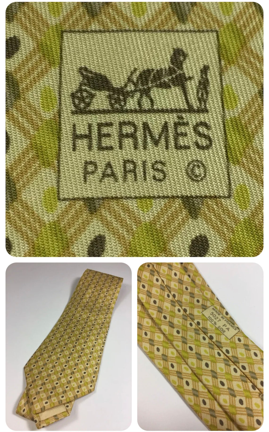 HERMES CHRISTMAS Light Color Square Tie 5027 PA New in Box - Etsy