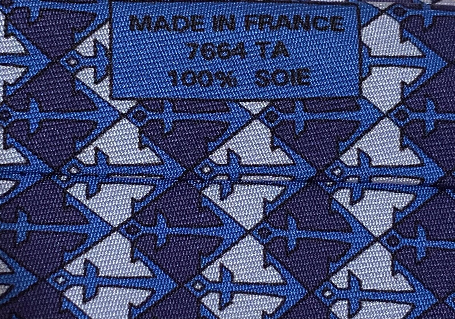 Hermes 7664 TA Blue Anchor 100% Silk Tie New in Box Without Tags - Etsy