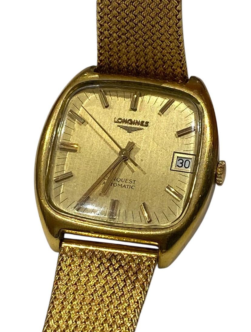 LONGINES Cal 6651 Square Case Gold 33.8×32.1mm Automatic Analog Watch ...