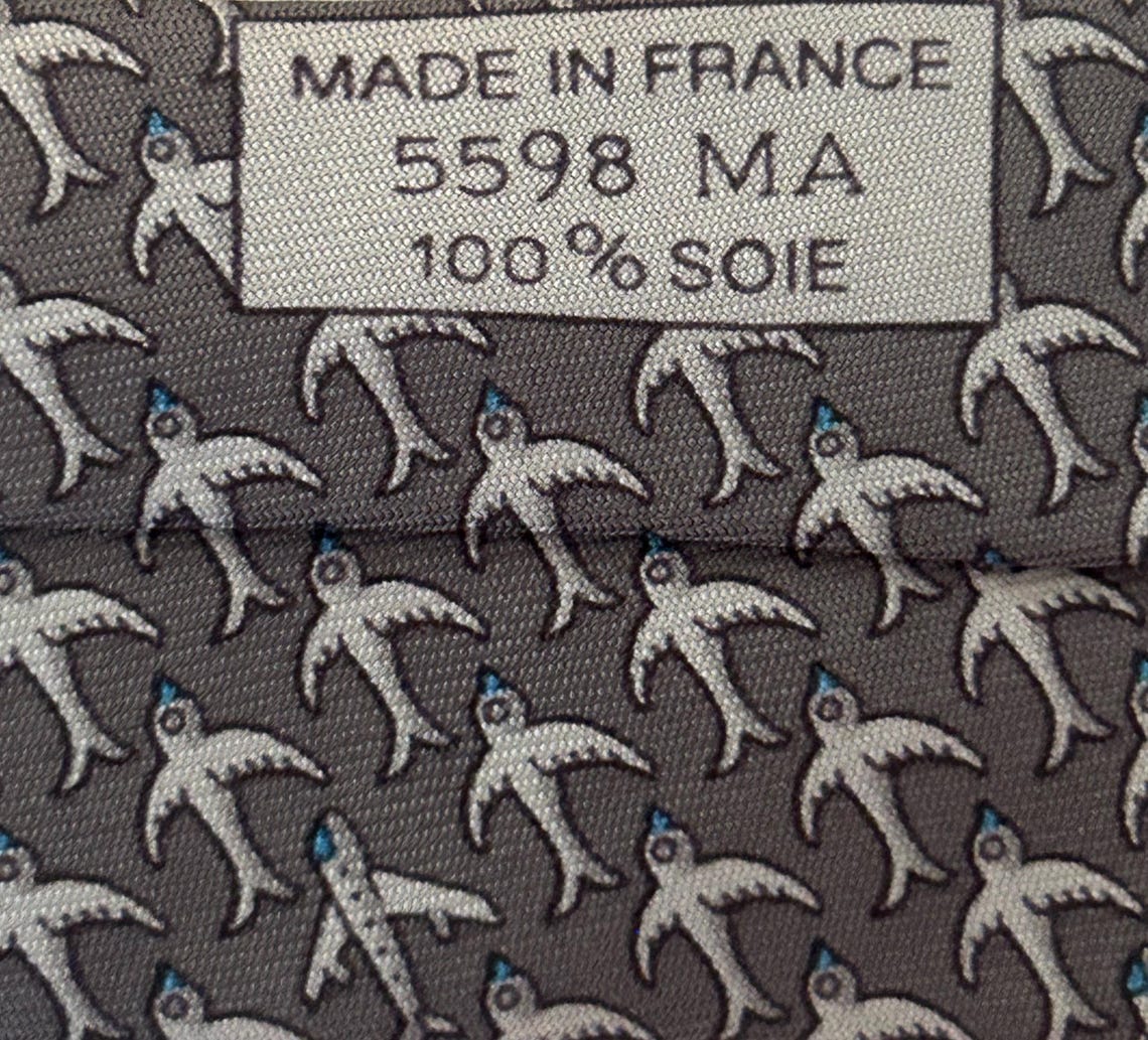 Hermes 5598 MA Grey Airplane Pattern 100% Silk Tie New With Tags - Etsy