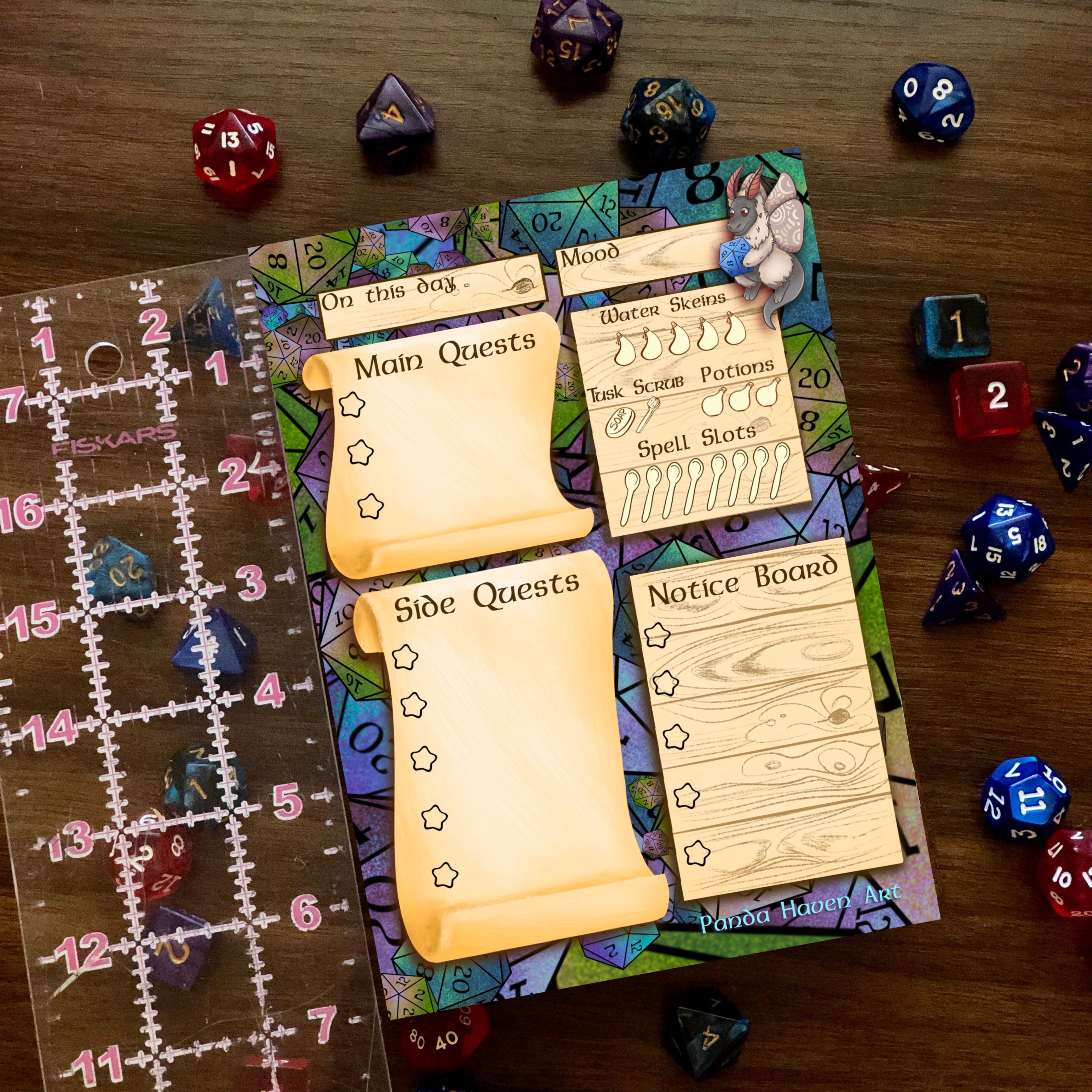 Dnd Daily Quest Planner, Daily Task List, Water Tracker, Memopad - Etsy