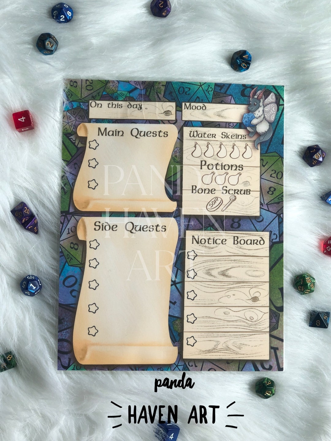 Laminated Daily Quest Planner, Daily Task List, Water Tracker - Etsy