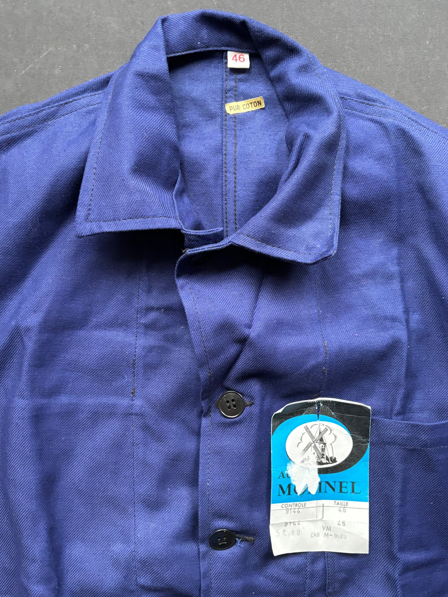 Vintage Au Molinel Work Jacket Bleu De Travail France 1960's New Old ...