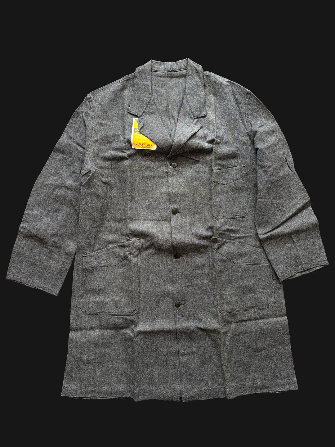 Atelier Coat Long Work Jacket Grey Chambray Travail Shop Keeper ...