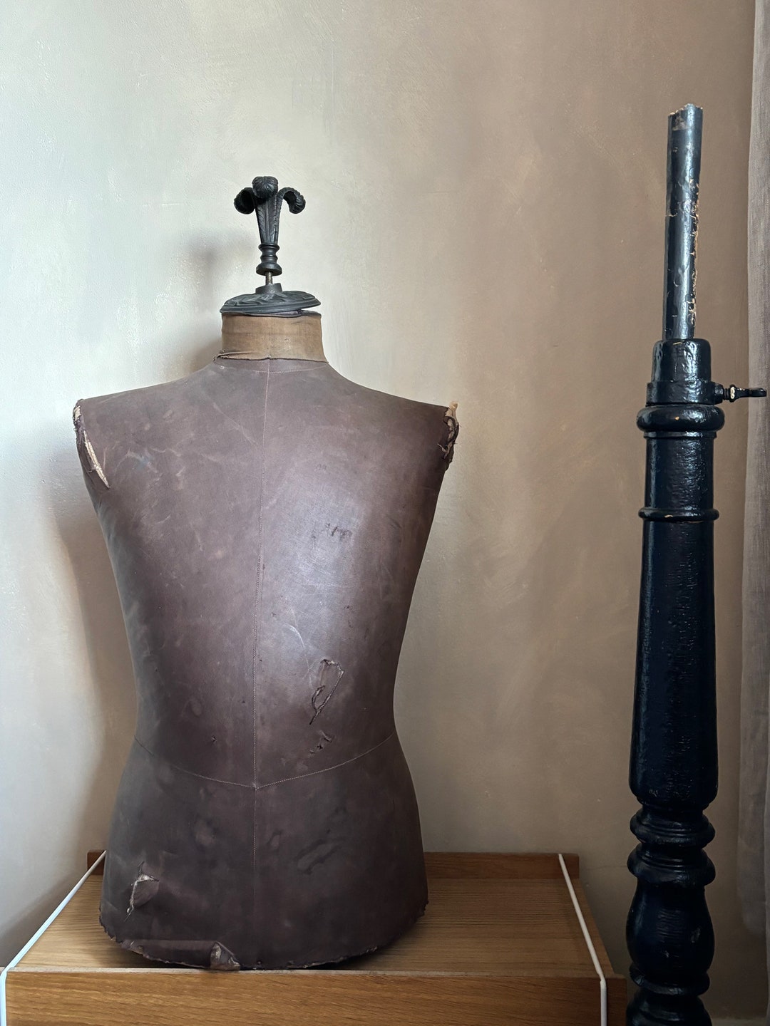 Vintage Dummy Mannequin Tailor Cardboard Wood Support Stander Paspop ...