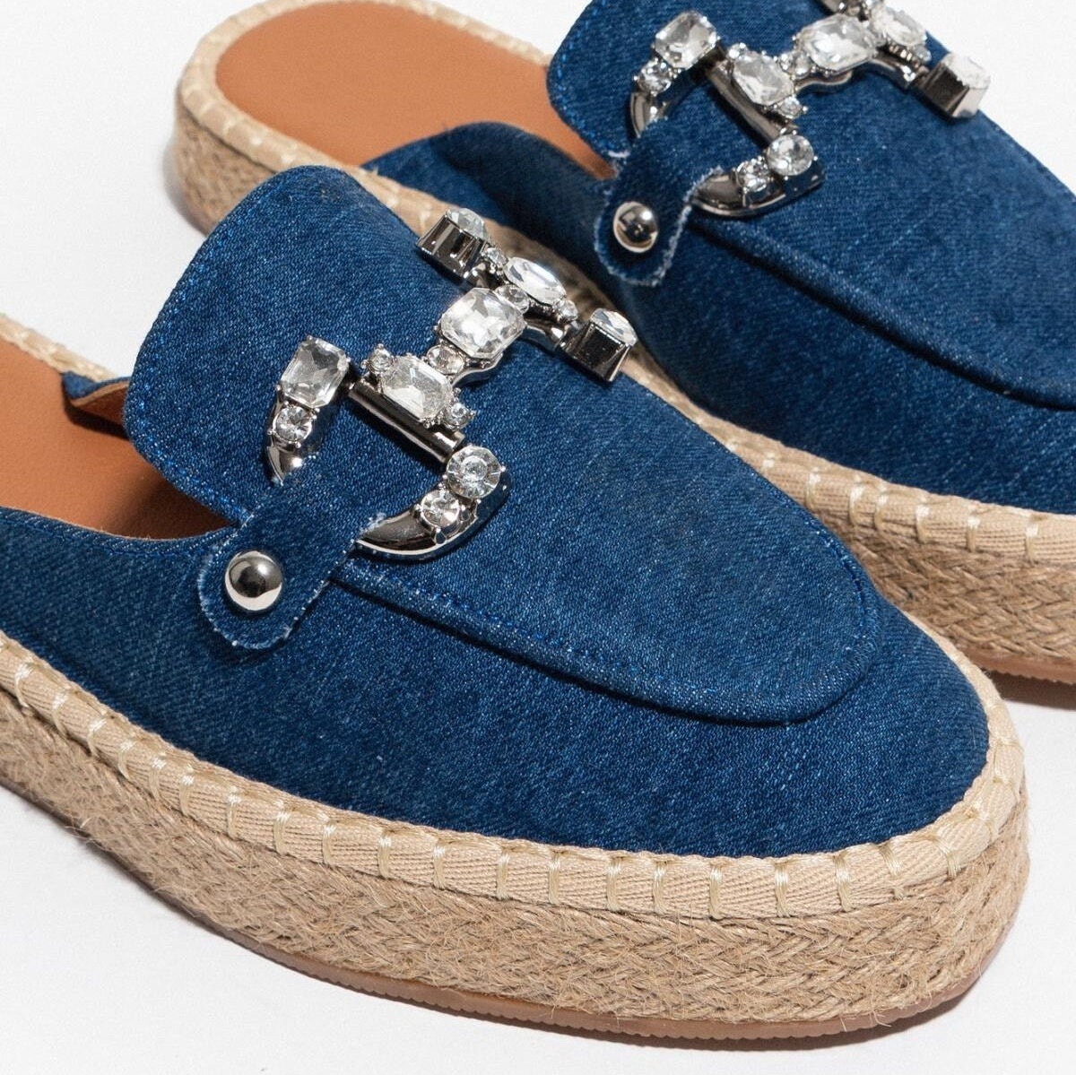 New Brand Designer Handmade Women Jeans Rhinestones Slippers, Greek ...