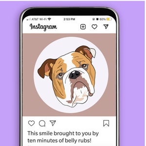 Custom Dog Social Media Profile Photo, Personalised Dog Instagram ...