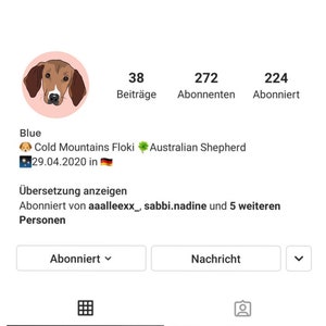 Custom Dog Social Media Profile Photo, Personalised Dog Instagram ...